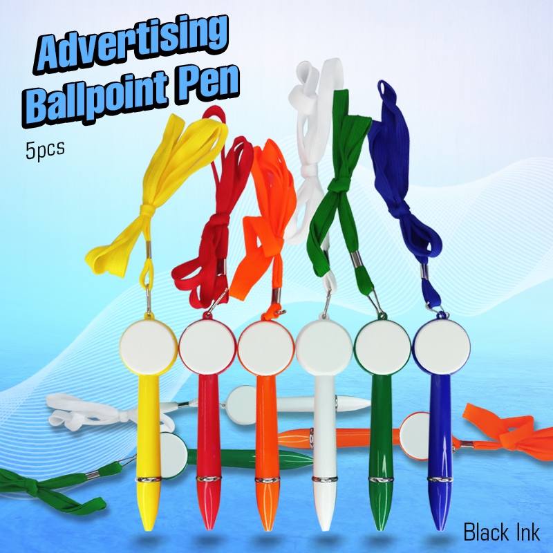 5pcs Ballpen - Hung Rope Advertising Ballpoint Pen Black Ink Pen ...
