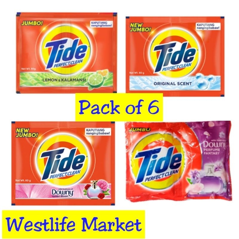 Tide Detergent Powder Twin Pack 80g x 6's ( pack of 6 ) | Shopee Philippines