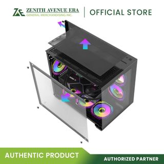 DarkFlash C285MP Exquisite M-ATX Tempered Glass Panoramic Transparent ...