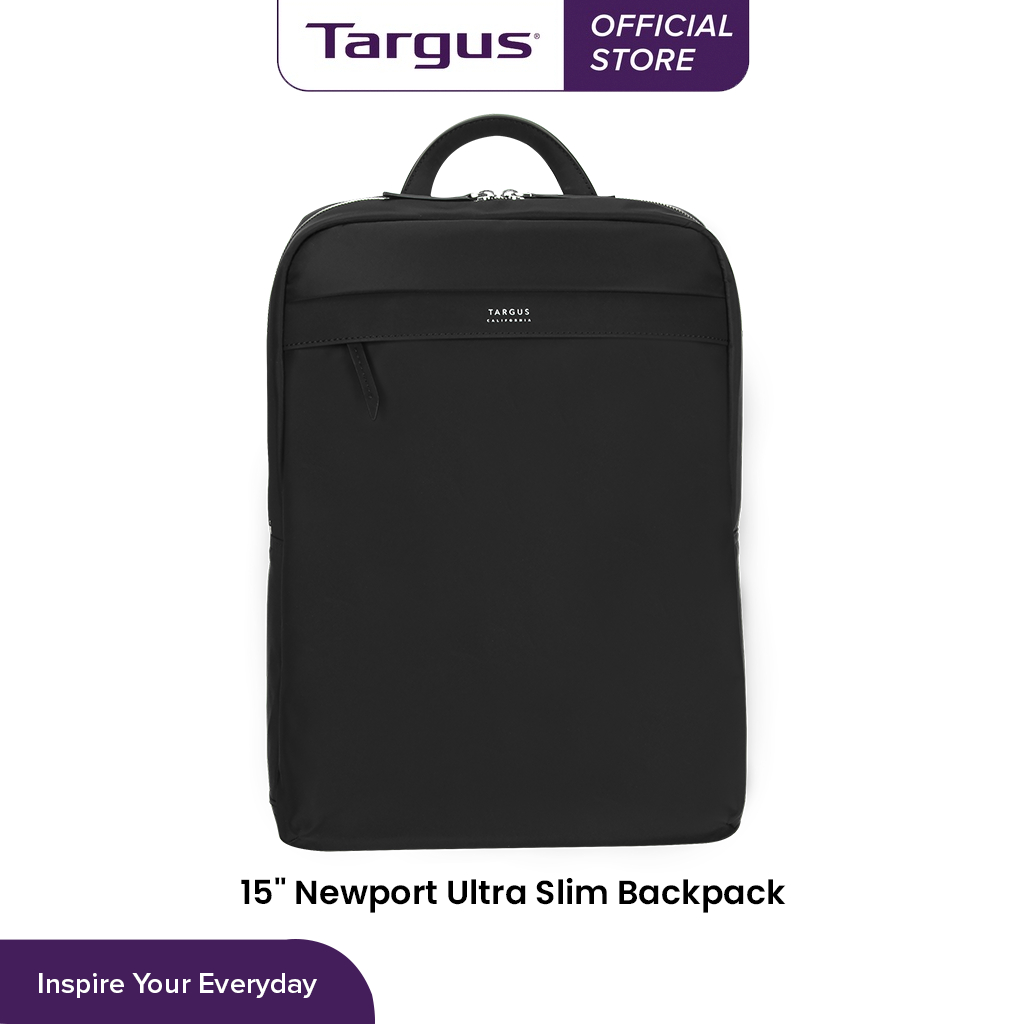 Targus 15" Newport Ultra Slim Backpack High-density Water-repellent w/ Hidden Back Panel Pocket ...