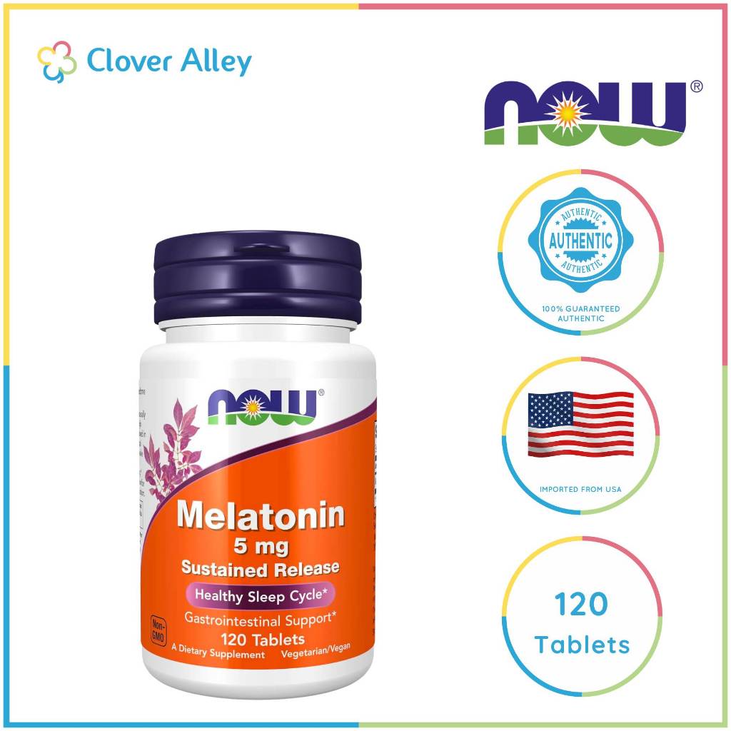 NOW Melatonin Sustained Release 5 mg 120 Tablets (11-2026 Expiry ...