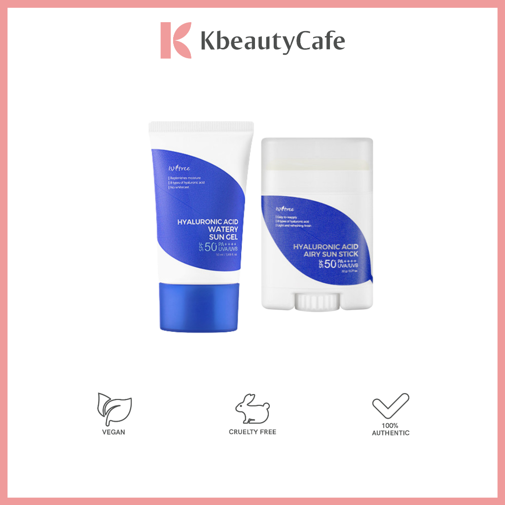 Isntree Hyaluronic Acid Watery Sun Gel / Hyaluronic Acid Airy Sun Stick ...