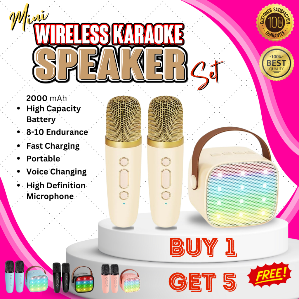 Buy 1 Get 5 Free Portable Wireless Mini Karaoke Speaker with Karaoke ...