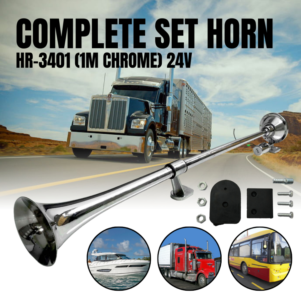 LD 24V Single Trumpet Air Horn Compressor Super Loud 150db for Truck- 1 ...