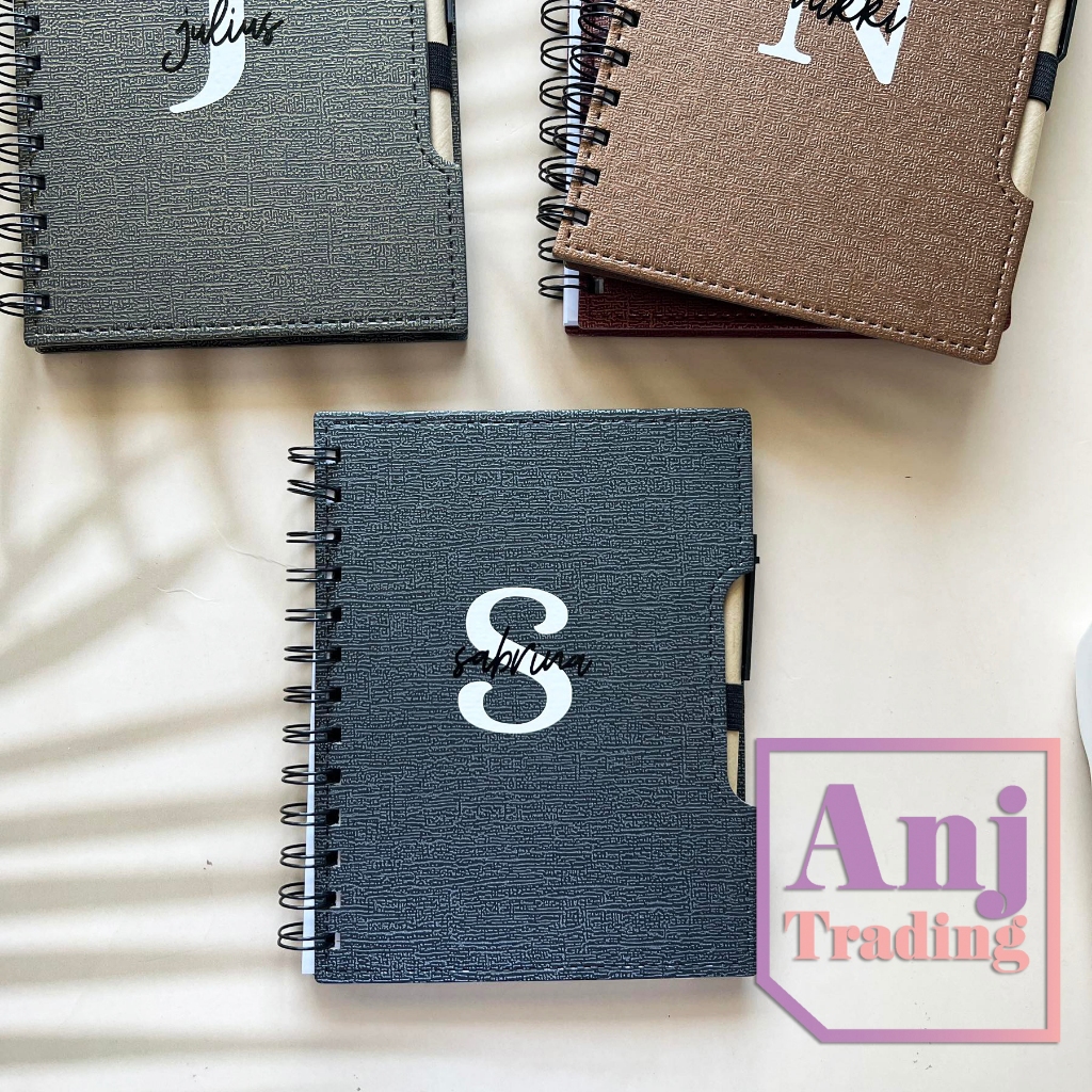 FREE NAME Spiral Kraft Notebook Set Metallic Colors w/ FREE PEN ...