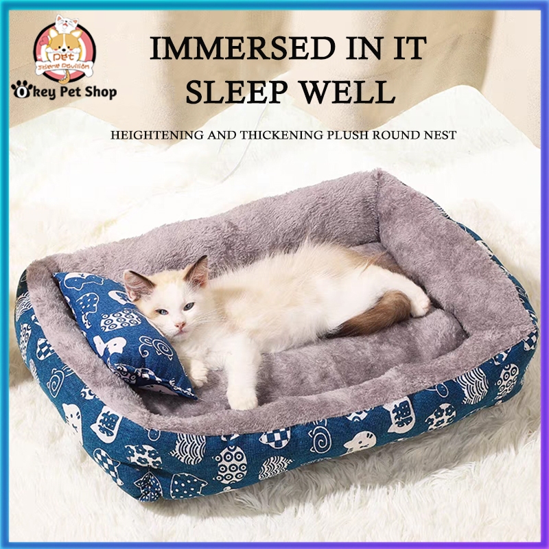 Free pillow Dog bed Mat Washable pet cat bed Cotton Cushi Sleeping warm ...