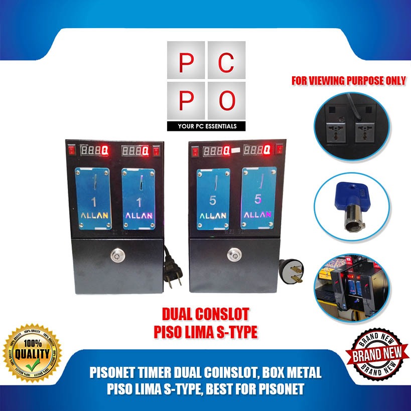 PC PO PISONET TIMER DUAL COINSLOT, BOX METAL PISO LIMA S-TYPE, BEST FOR ...