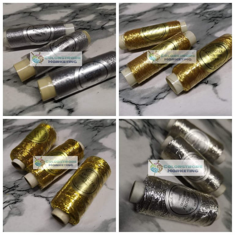 Metallic Embroidery Thread Kyototex 50Meters & 100Meters Sold per Spool ...