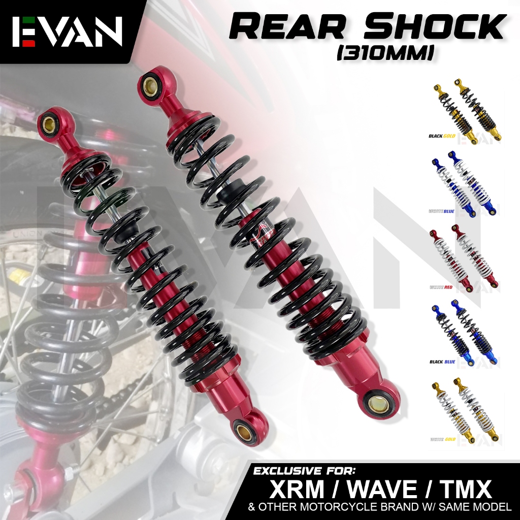 EVAN.PH 310mm Rear Dual Shock (1 set) Absorber For (Xrm Wave Tmx Smash ...