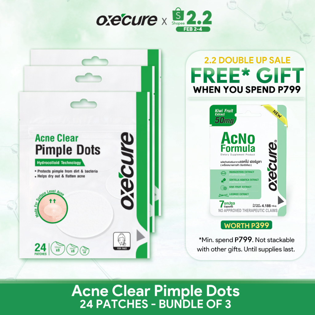 OXECURE Acne Clear Pimple Dots (24 patches) Bundle of 3 | Shopee ...