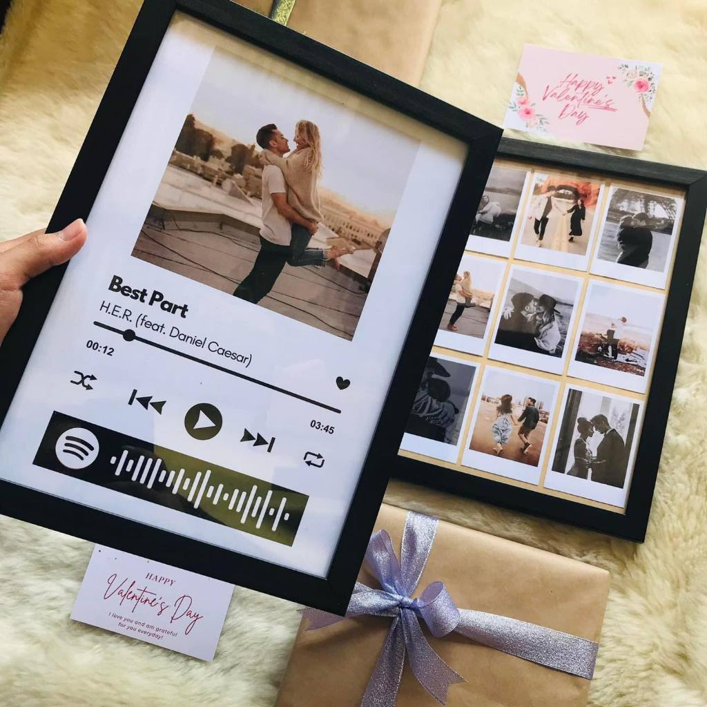 Glass Frame Customized Foil Portrait Photo Collage Heart Collage ...