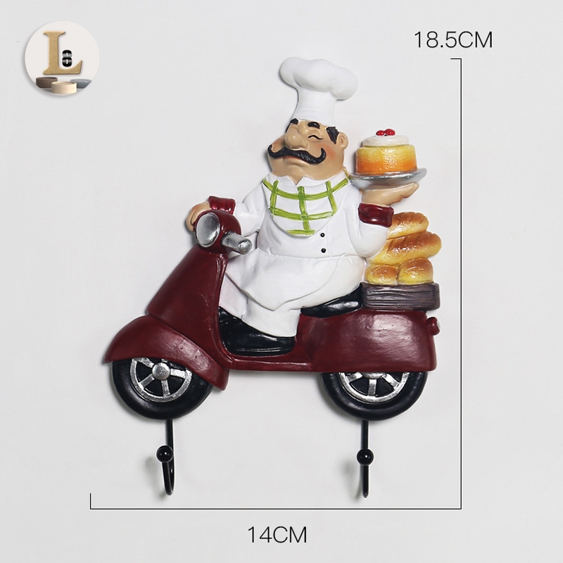Individuality Wall Hanger 3D Effect Cartoon Pattern Chef Shape Hanger ...