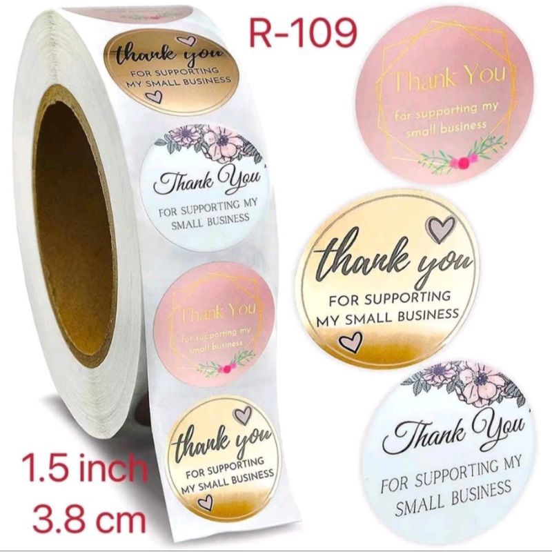 1.5 inch Thank You for suppporting my Small Business Sticker Label ...