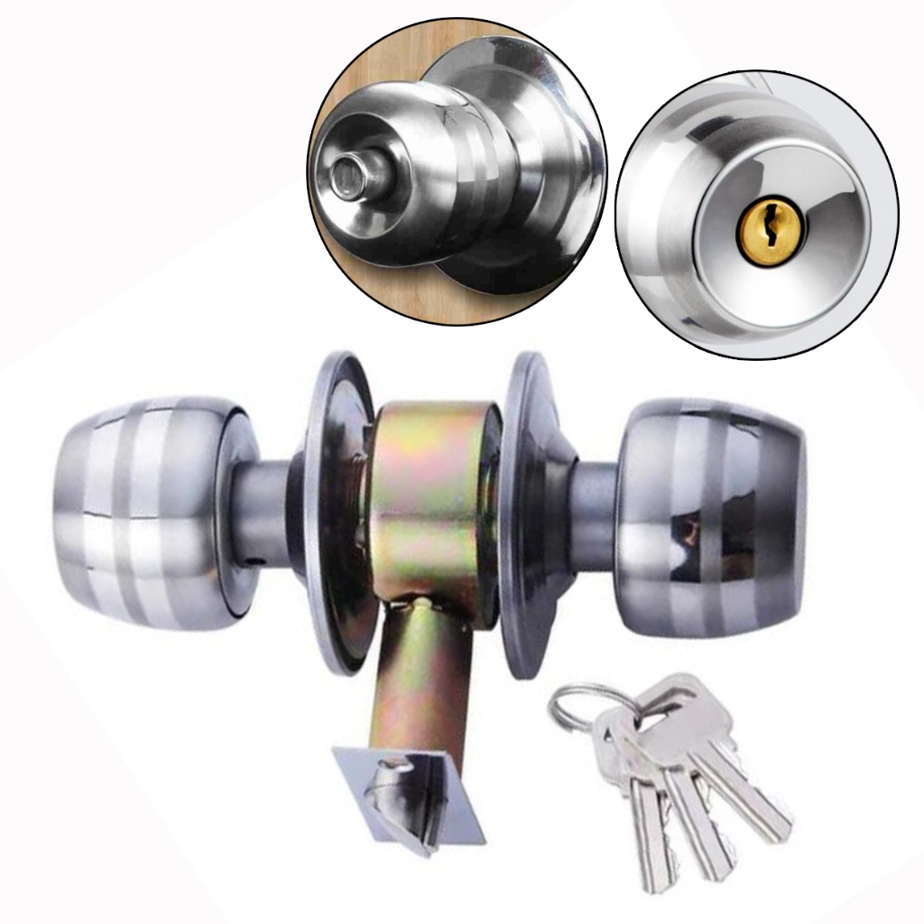 Door Knob002- Bathroom Door Lock Stainless Steel Cylinder Round Knob ...