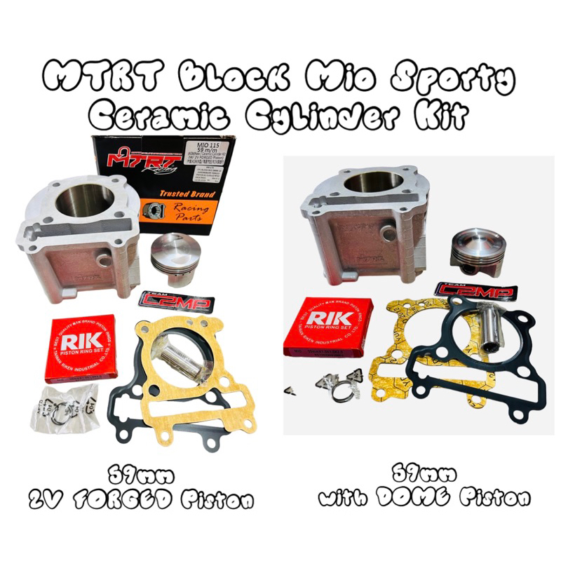 MTRT 59mm Mio Sporty Block Ceramic Cylinder Kit with Dome Piston OR 2V ...