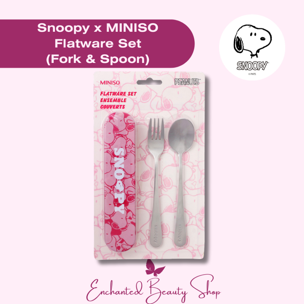 Snoopy x MINISO Flatware Cutlery Set (Fork & Spoon) | Shopee Philippines