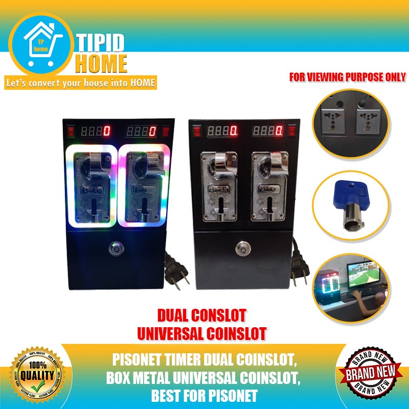 TIPID HOME PISONET TIMER DUAL COINSLOT, BOX METAL UNIVERSAL COINSLOT ...
