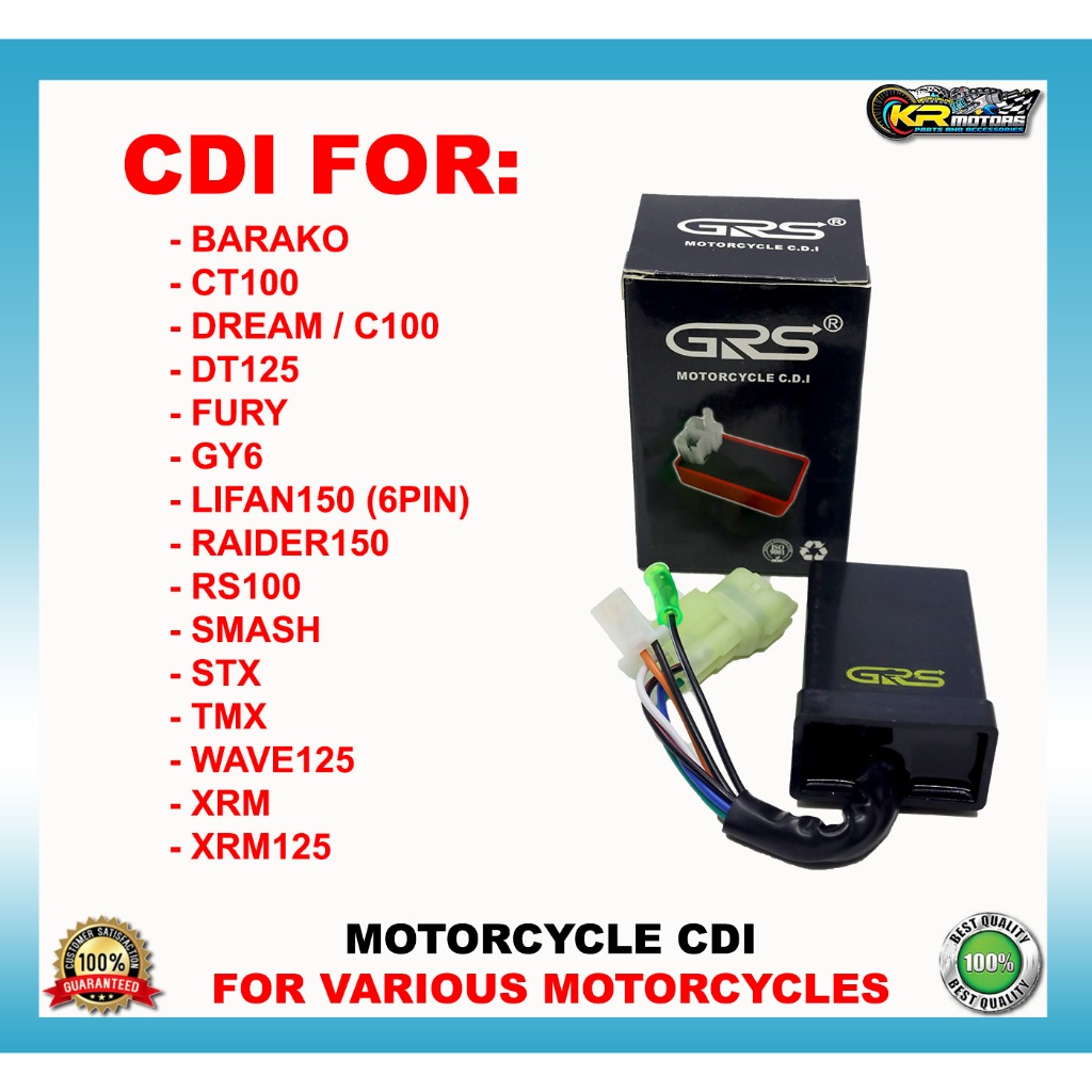 Motorcycle CDI Barako, CT100, Dream/C100, DT125, Fury, GY6, LIFAN150 ...