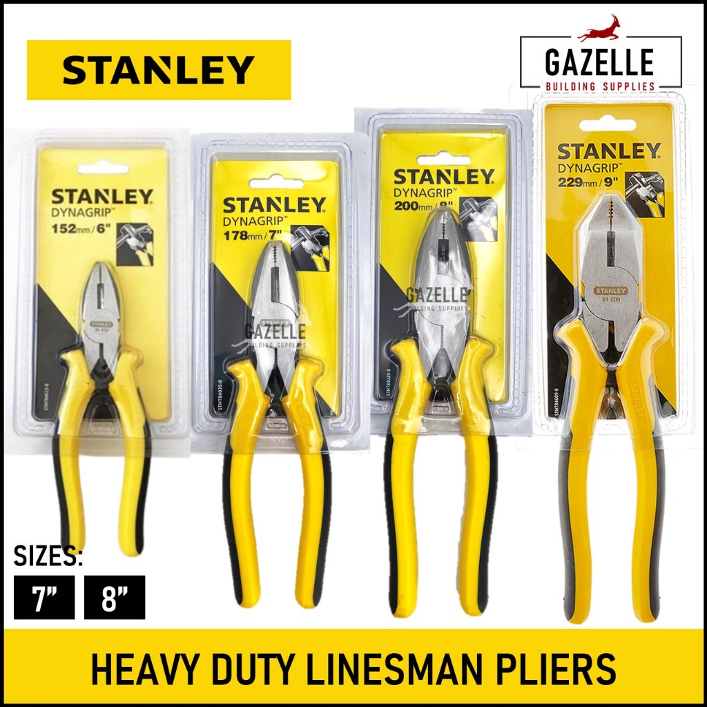 Stanley Heavy Duty Linesman Pliers Maxgrip 6" / 7" / 8" / 9" - 84-035 / 84-029 | Shopee Philippines
