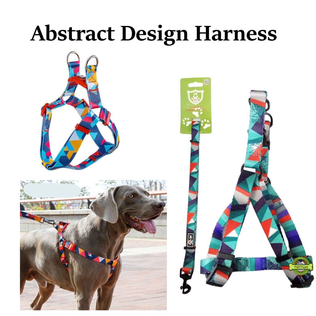 High Quality Pet Dog Cat Abstract Design Harness Leash- Colorful ...