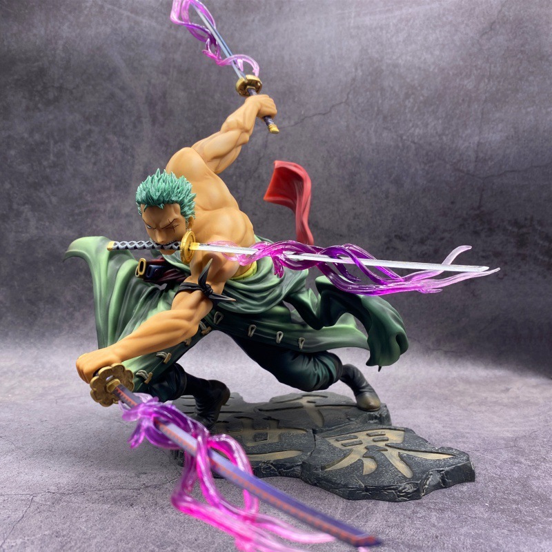 19cm New Anime One Piece Figures Roronoa Zoro Figur Three-knife ...