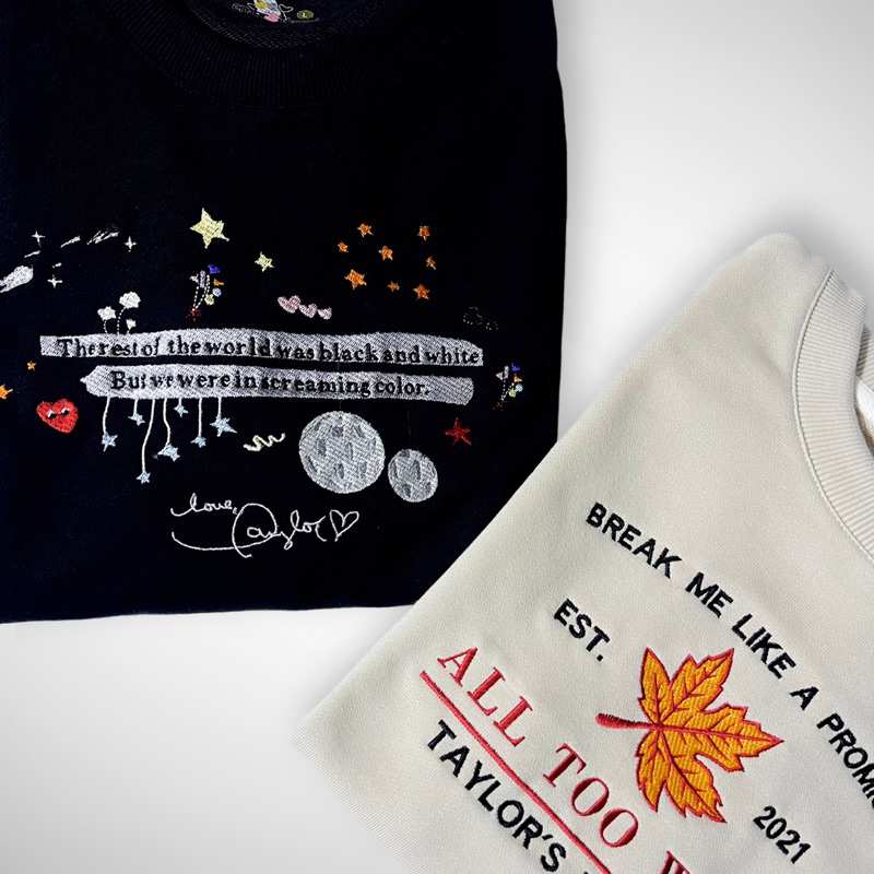 EMBROIDERED Sweater - Taylor Swift - Screaming Color - All Too Well ...