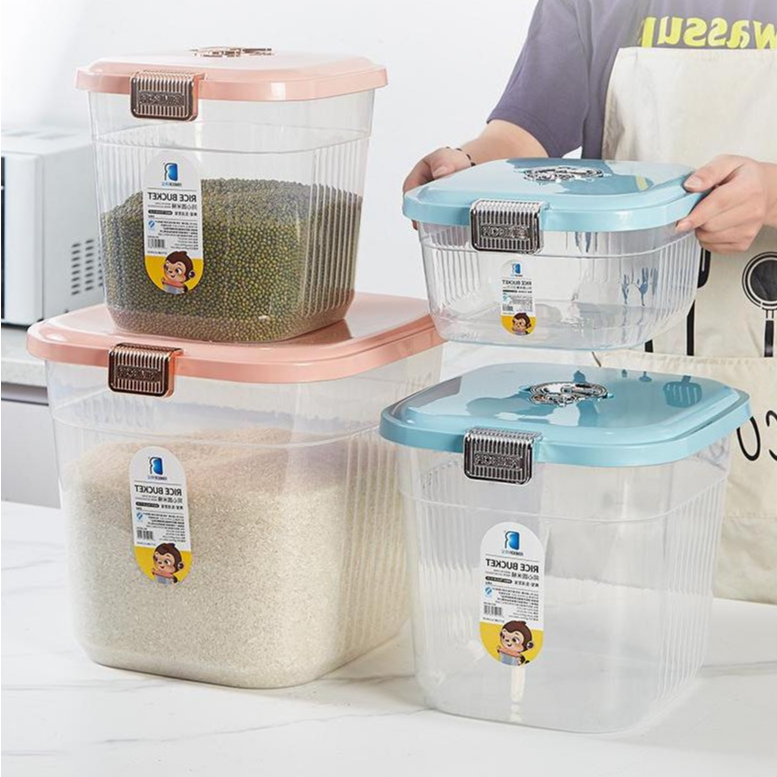 Storage Rice Bucket 25KG Household Moisture and Insect proof Rice Jar ...