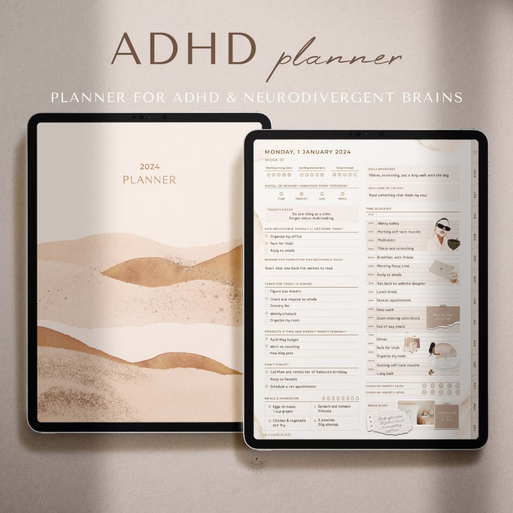 2024 ADHD Digital Planner for Goodnotes, iPad & Android. Adhd Digital ...