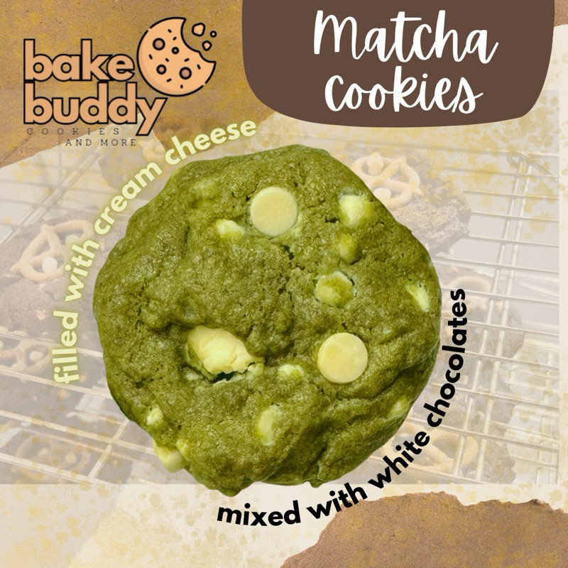 Matcha Cookies with Cream Cheese (NO VISMIN) | 50 grams each | Bake Buddy PH | Shopee Philippines