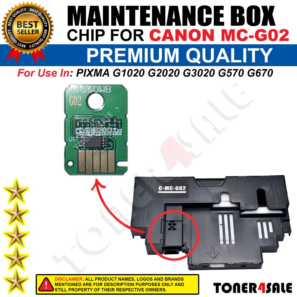 MC-G02 MCG02 MC G02 Maintenance Box Chip for Canon G1020 G2020 G3020 ...