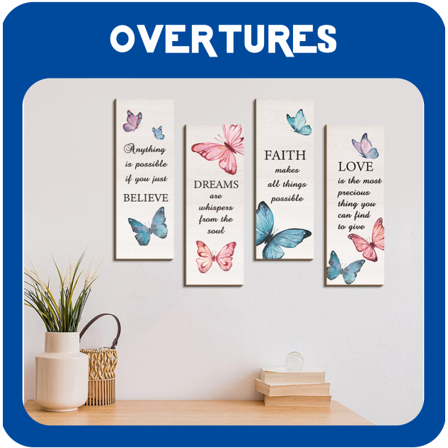 4pcs butterfly combination Stay Positve Word Hard Make it Happen Wooden ...