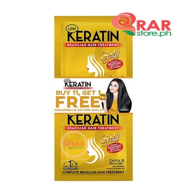 UNI KERATIN GOLD BRAZILIAN HAIR TREATMENT 12 SACHETS | Shopee Philippines