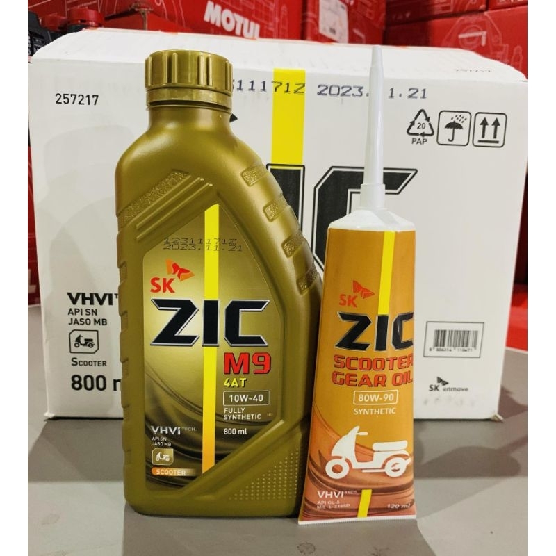 ZIC M9 4AT FULLY SYNTHETIC SCOOTER WITH FREE GEAR OIL (1L AND 800ML ...