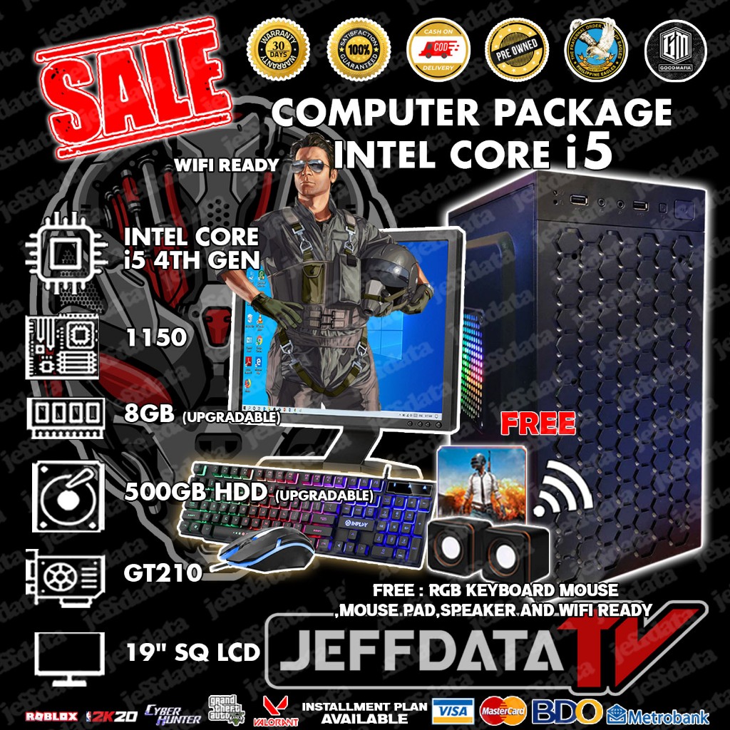 INTEL CORE i5 4TH GEN 1150 8GB 500GB GT210 19SQ LCD FREE RGB KBMS ...