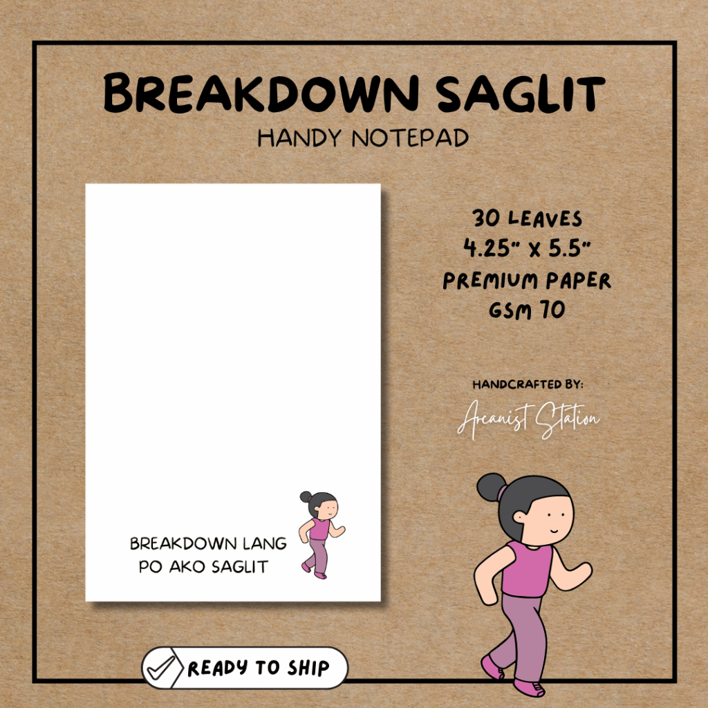 Breakdown lang po ako saglit - Tagalog Witty Humor Handy Size Notepad ...