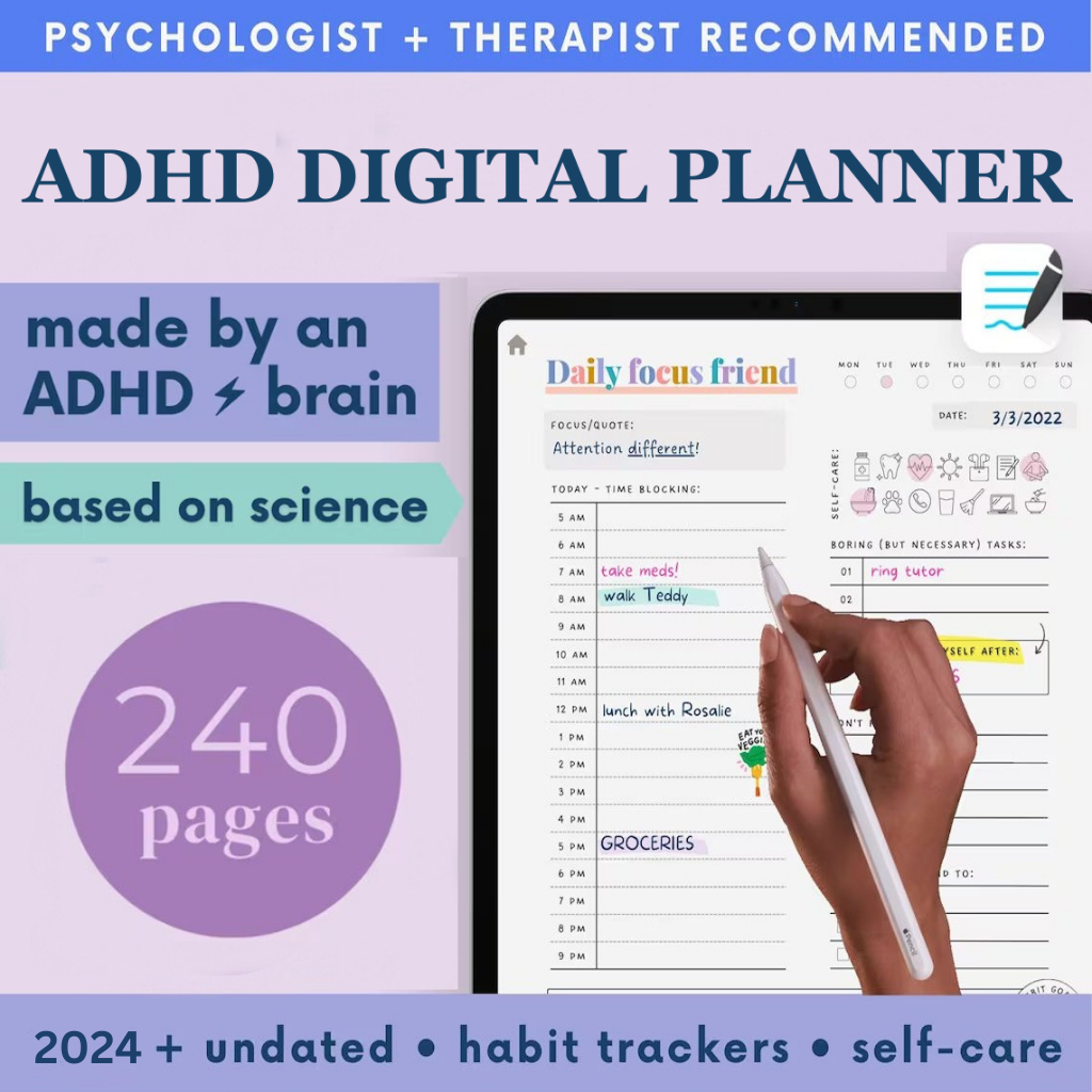 2025 ADHD Digital Planner (made by an ADHDer) for iPad, Goodnotes ...