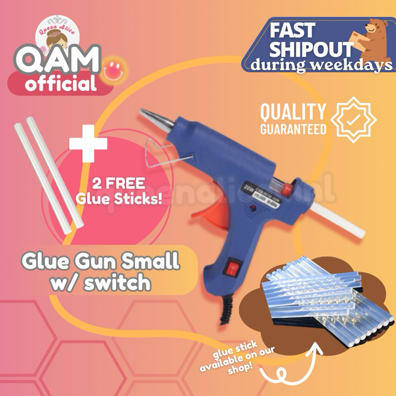 Glue Gun with on/off Switch + 2 pcs Glue Stick | Shopee Philippines