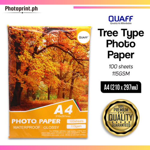 QUAFF Photo Paper Tree Type A4 115Gsm 100 Sheets Per Pack | Shopee ...