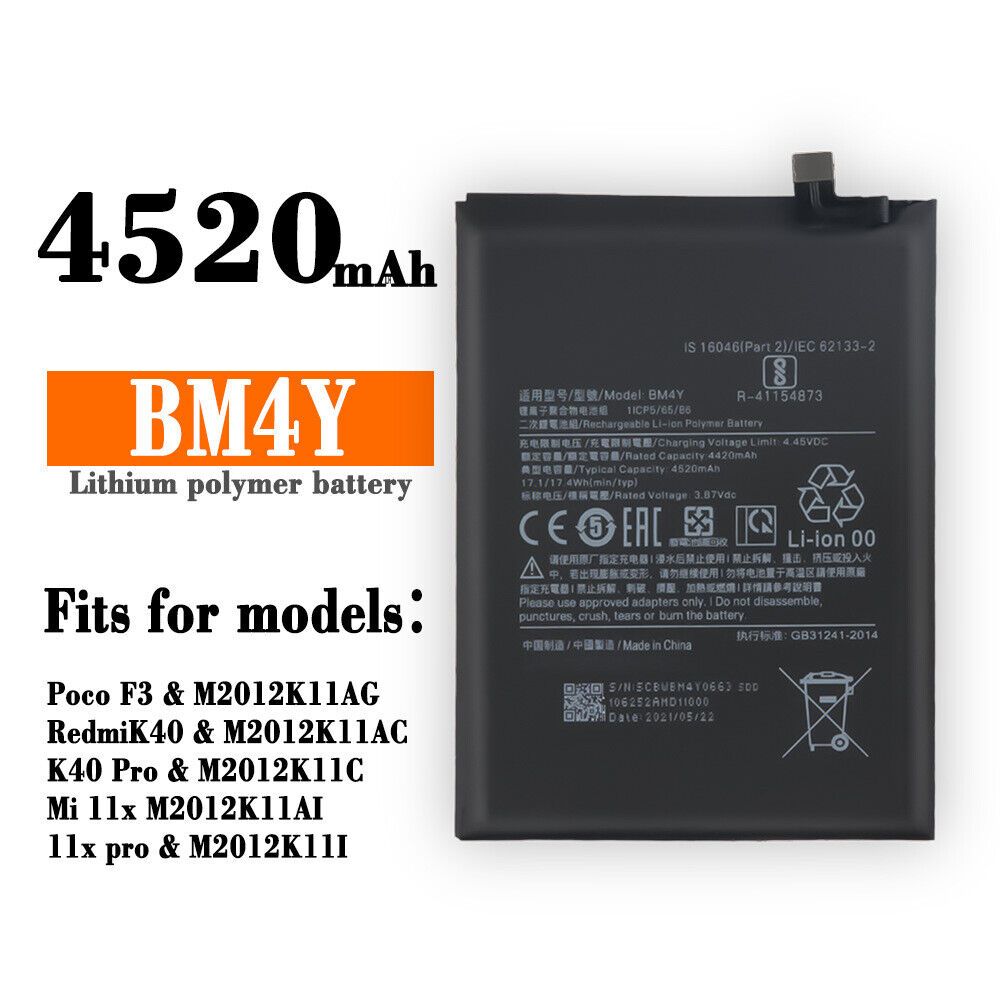 BM4Y Xiaomi Poco F3 Redmi K40 Pro+ K0 Pro Battery Replacement | Shopee ...