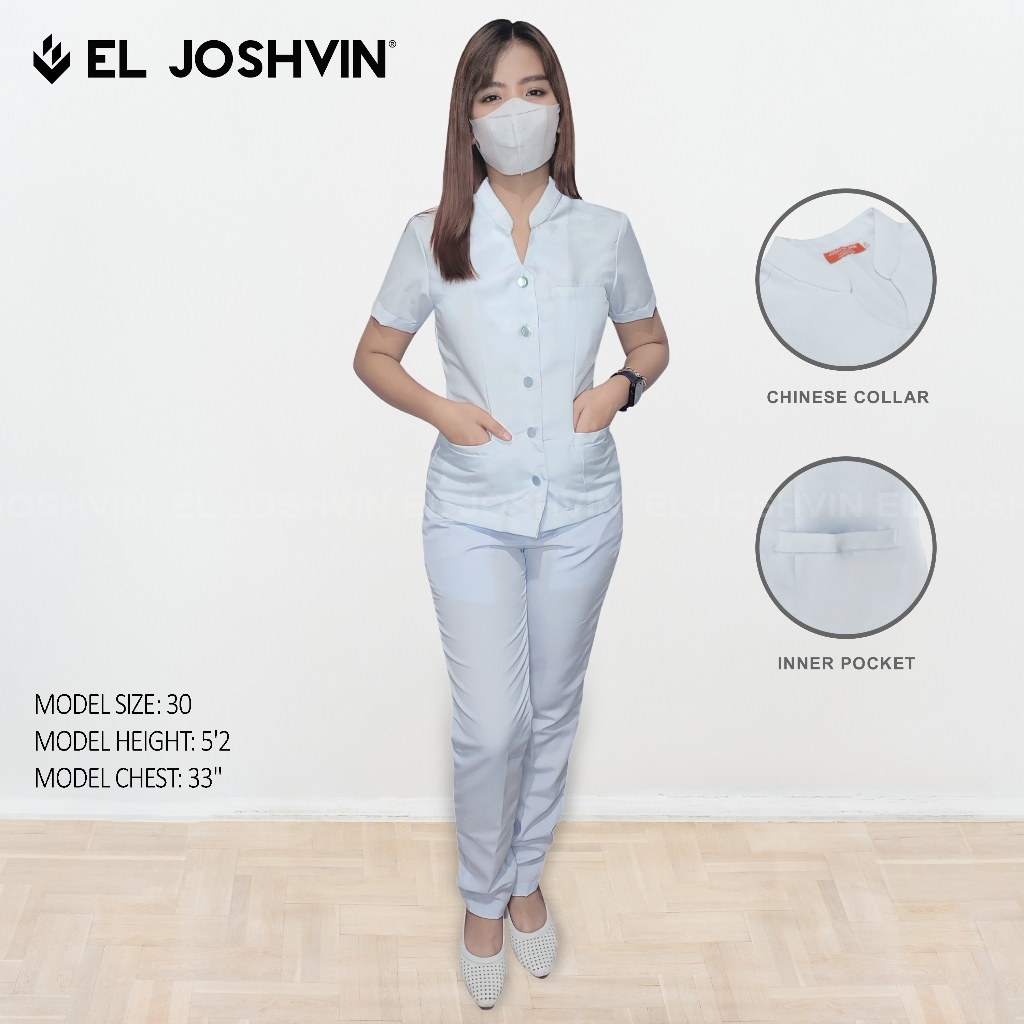 EL JOSHVIN Chinese Collar Nurse uniform RN uniform Nursing Uniform for ...