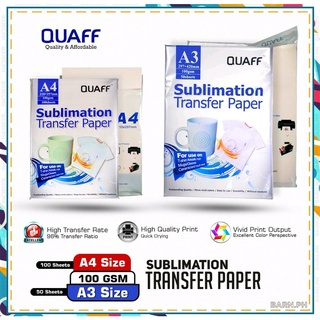 A4/A3 Size QUAFF Sublimation Paper 100gsm - Quick Dry Sublimation Paper ...