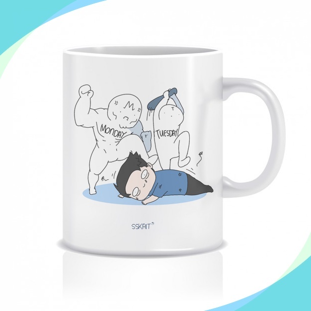 SSKAIT Boy Monday Tuesday Funny work mood mug | Shopee Philippines