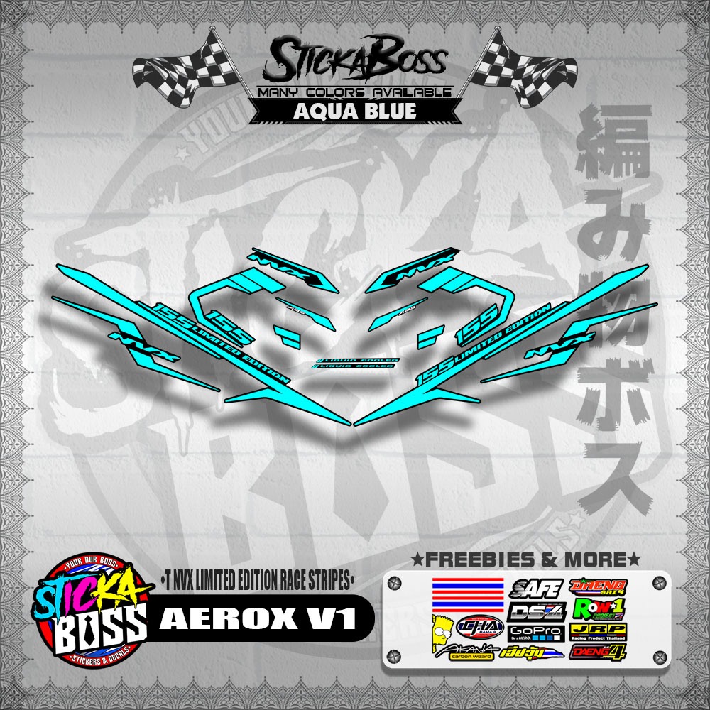 AEROX V1 DECALS ( NVX LIMITED EDITION RACE STRIPES )【WITH FREEBIES ...