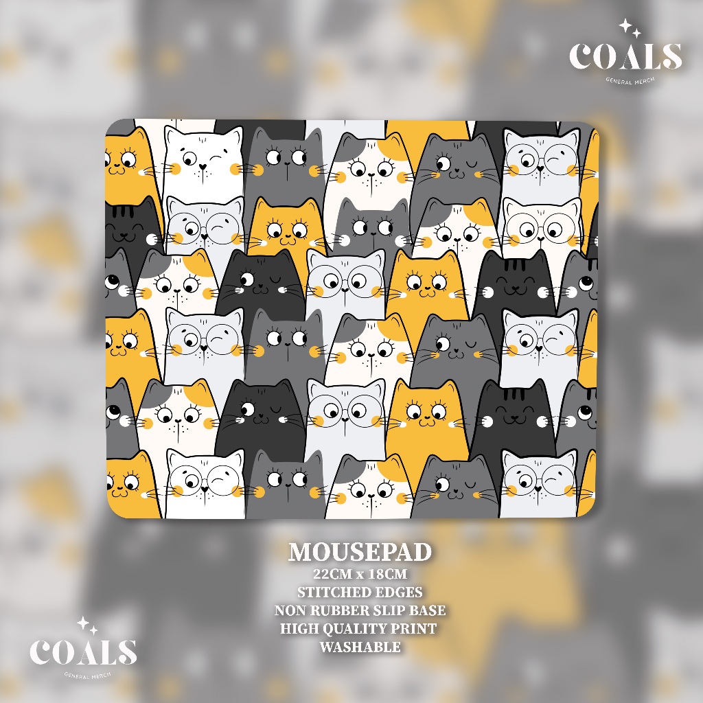 Cute Cats Kawaii Mousepad Coals Mouse Pad Shopee Philippines