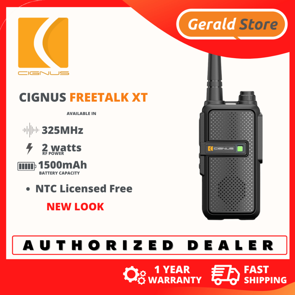 *NEW LOOK* Cignus FreeTalk XT License Free Radio 325MHz | Shopee ...
