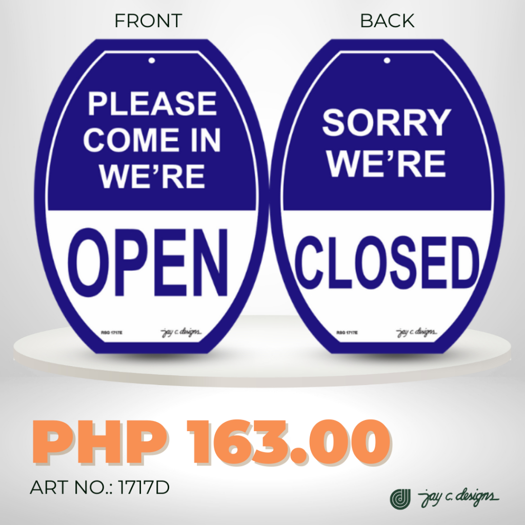 Jay C. Designs Acrylic Sign Open and Closed Signage 1717 | Shopee ...