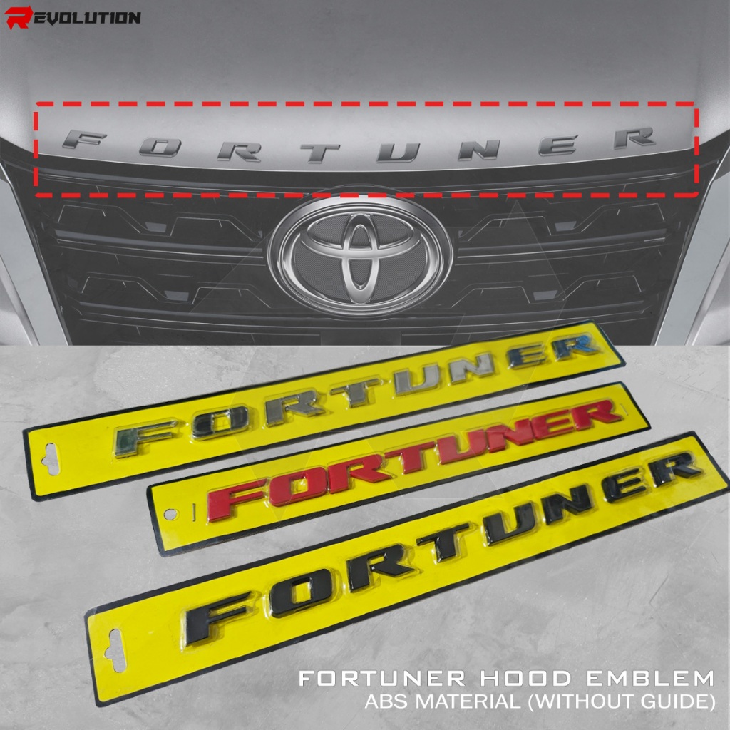 Toyota FORTUNER ABS Material Front hood Emblem badge sticker without ...