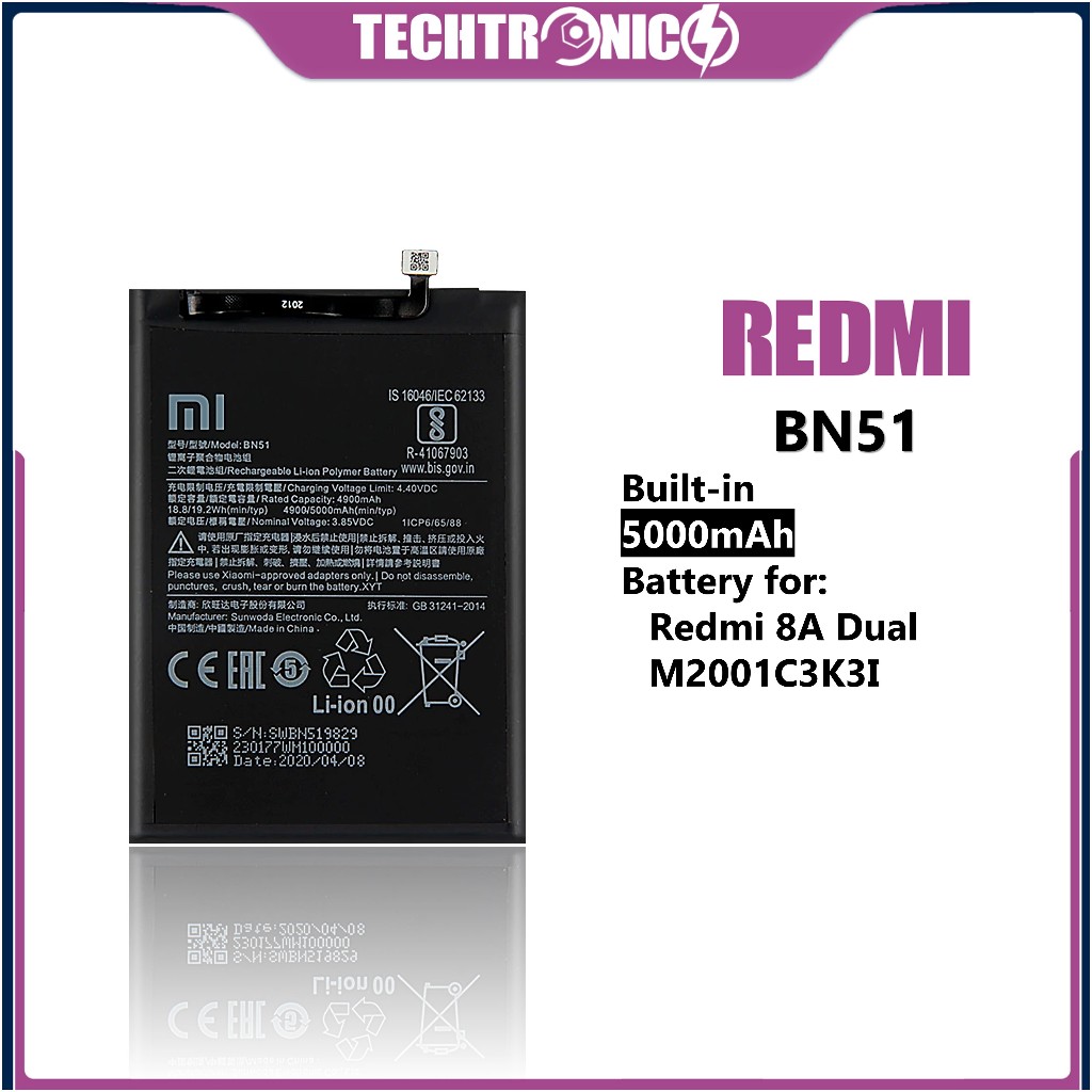 Battery BN51 Redmi 8A Dual M2001C3K3I 5000mAh | Shopee Philippines