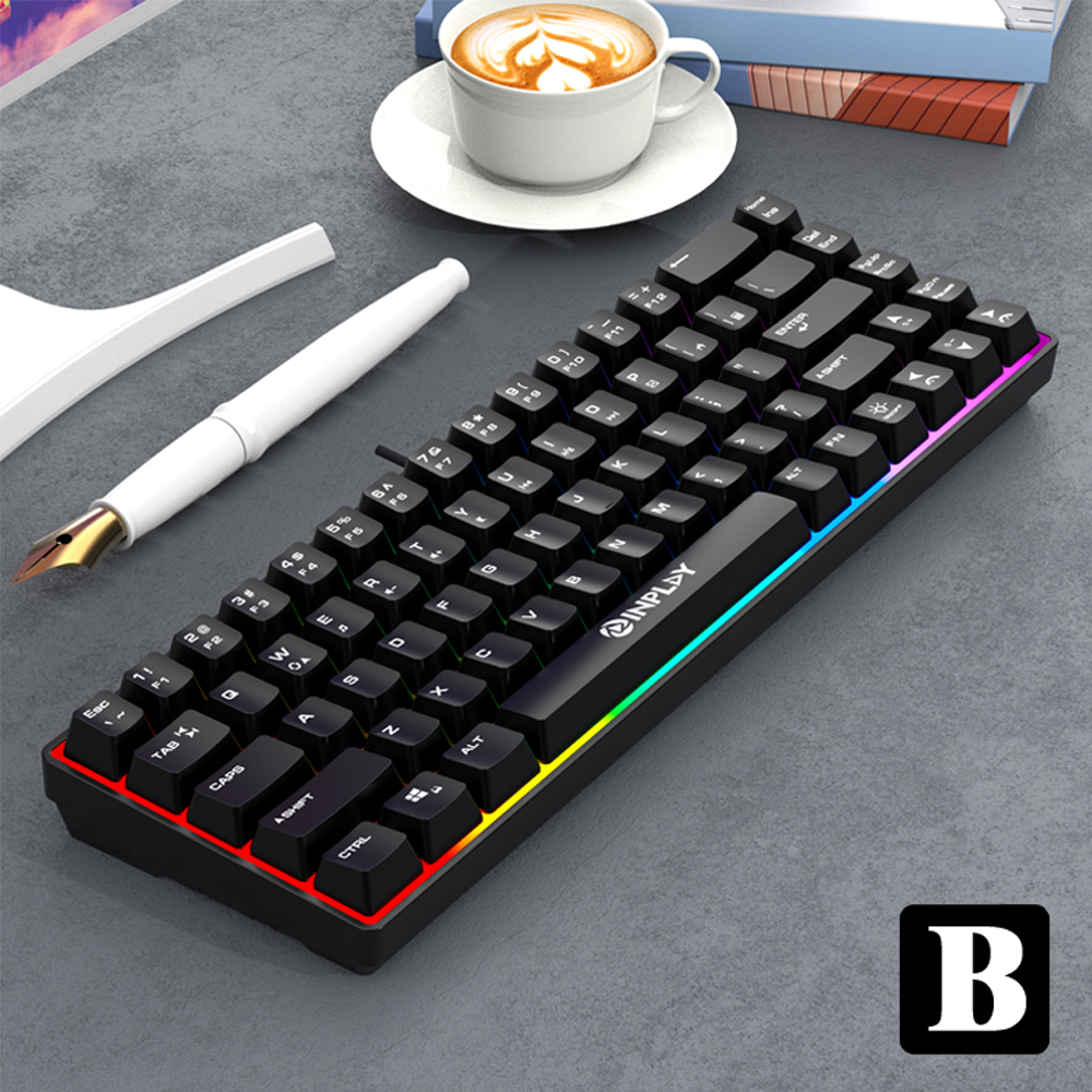Inplay BK680 RGB Gaming Keyboard Rainbow Light Waterproof Smooth ...