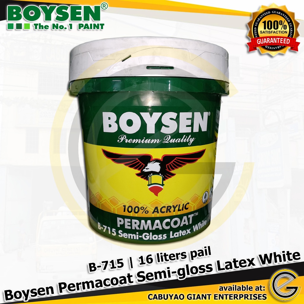 Boysen Premium Quality Permacoat Semi-gloss Latex White B-715 16 liters ...